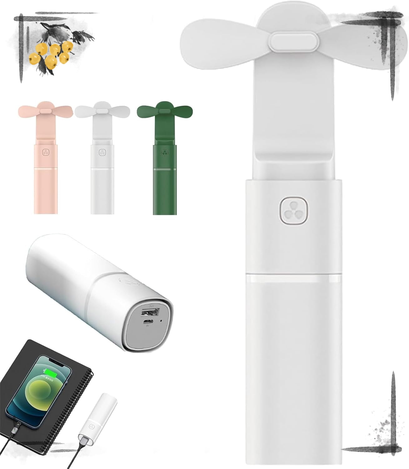 Tech Candy Easy Breezy Portable Fan, Rechargeable Personal Handheld Fan ...