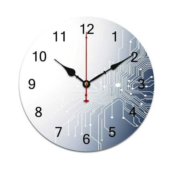Tech Circuit Background Silent Wall Clock Movement Battery Clock ...