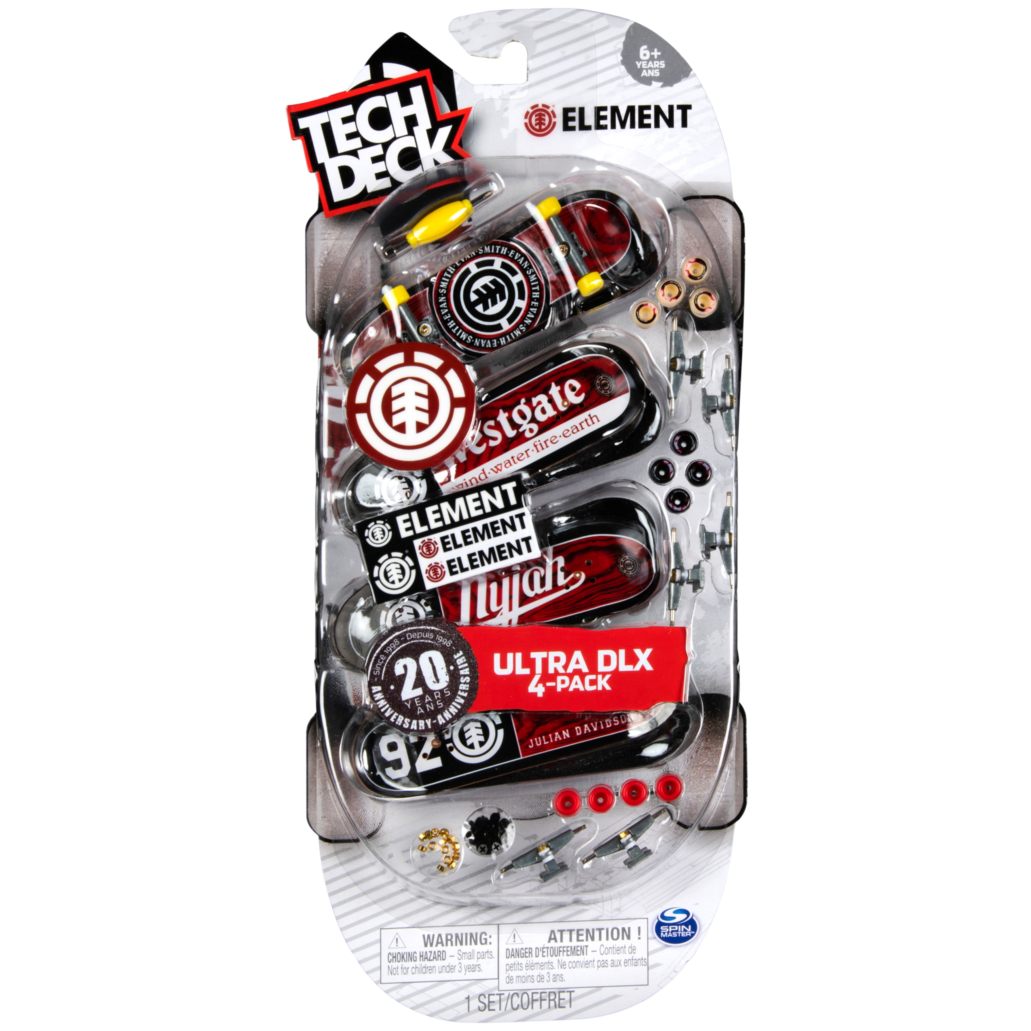 Tech Deck - 96mm Fingerboards - 4-Pack - Element - Walmart.com