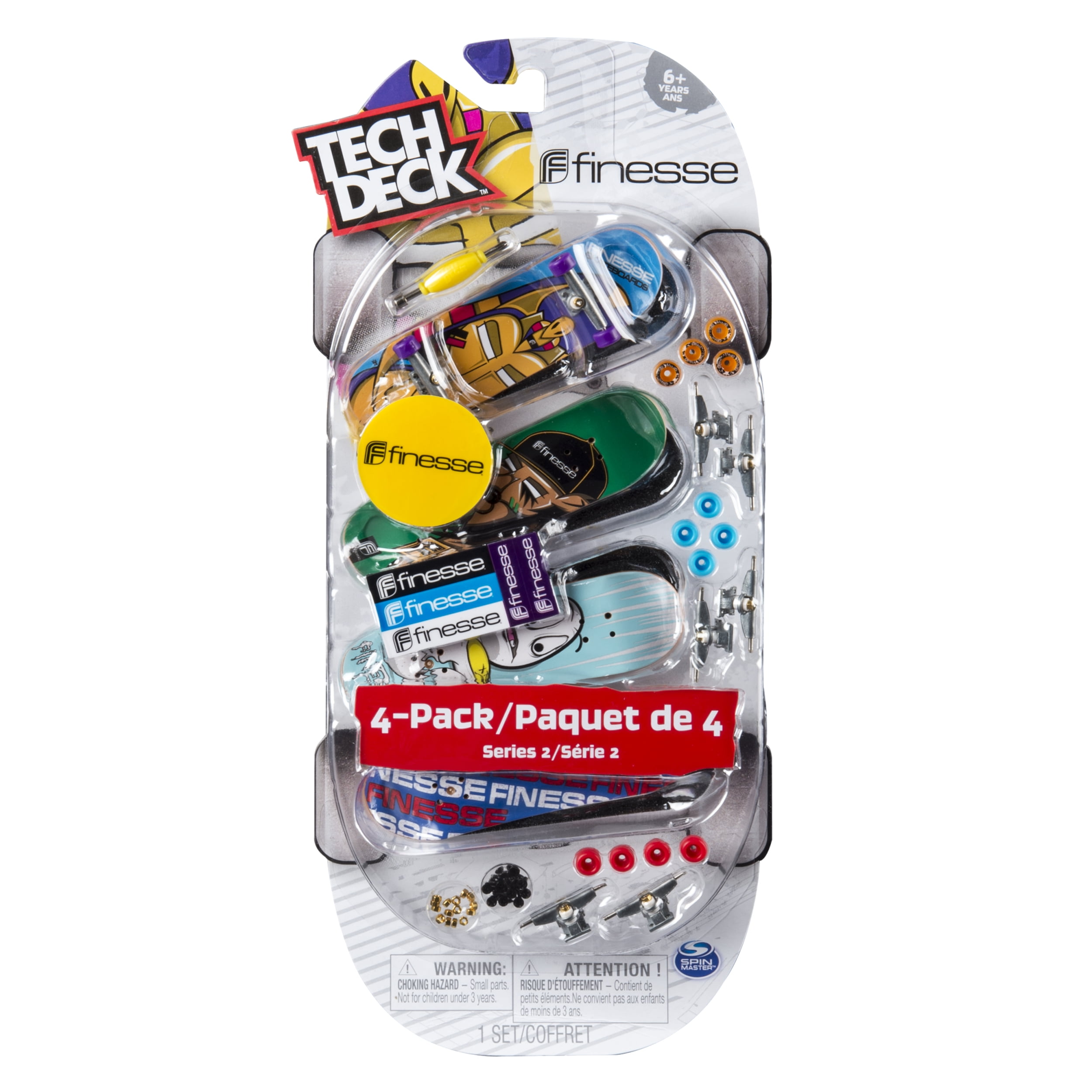 Tech Deck - 96mm Fingerboards - 4-Pack - Finesse - Walmart.com