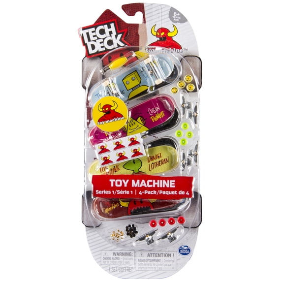 Tech Deck - 96mm Fingerboards - 4-Pack - Toy Machine - Walmart.com