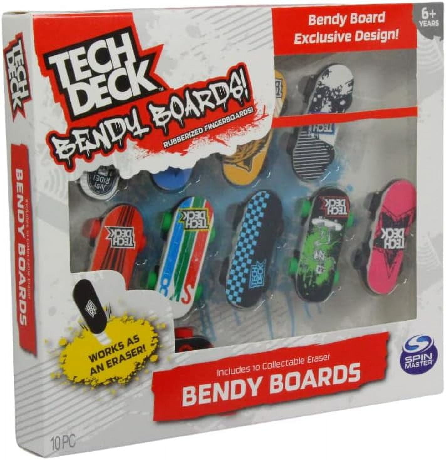 Tech Deck Bendy Boards Eraser 10-Pack (10 RANDOM Boards) - Walmart.com
