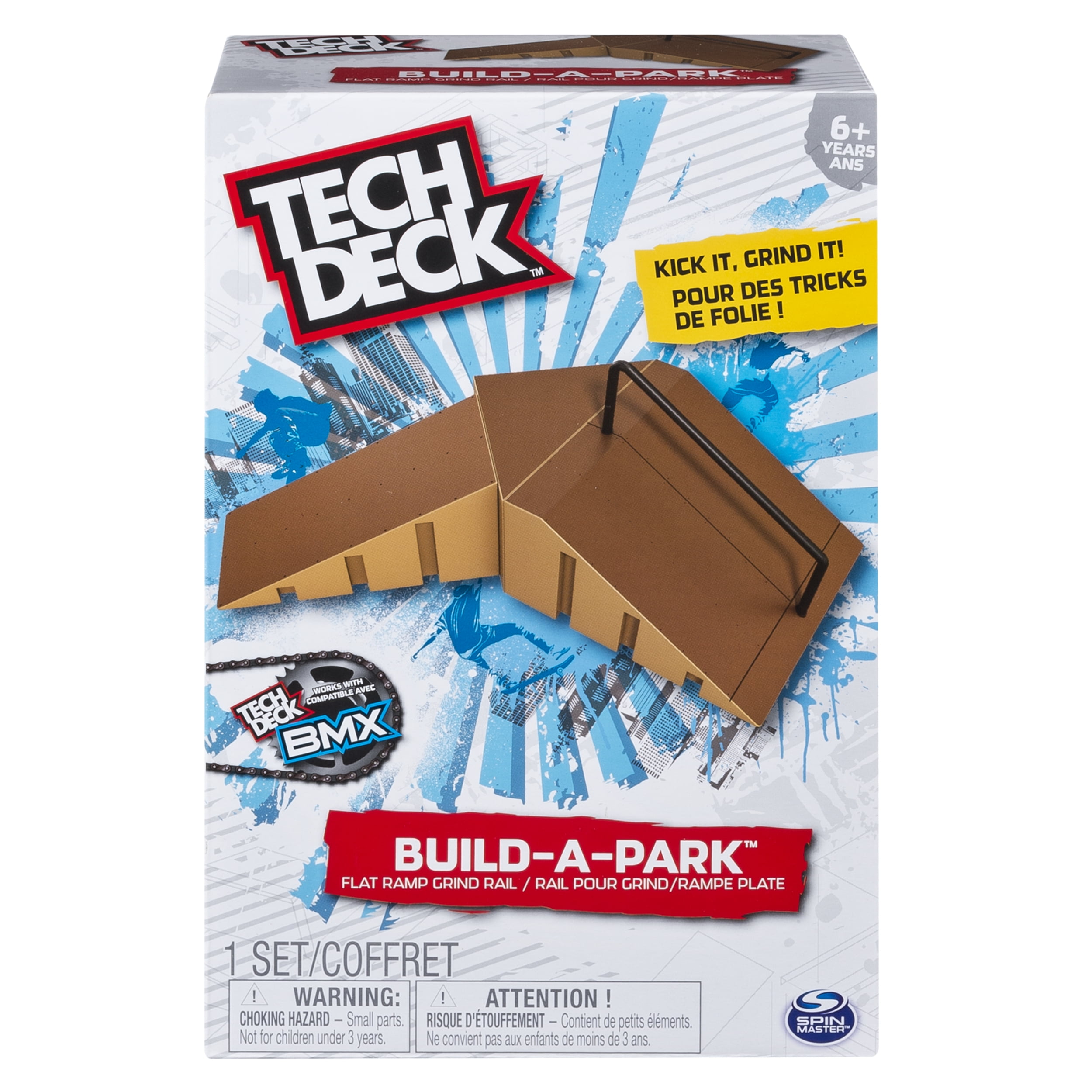 Tech Deck - Build-A-Park - Flat Ramp Grind Rail (Brown) - Walmart.com