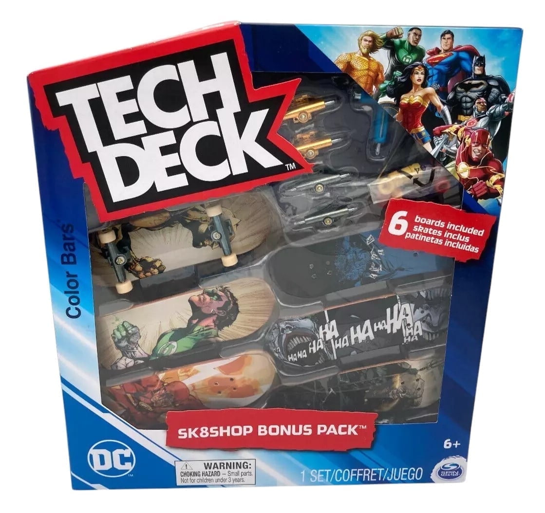 Tech Deck Sk8 Shop Bonus Pack DC Comics Color Bars - Joker Flash ...