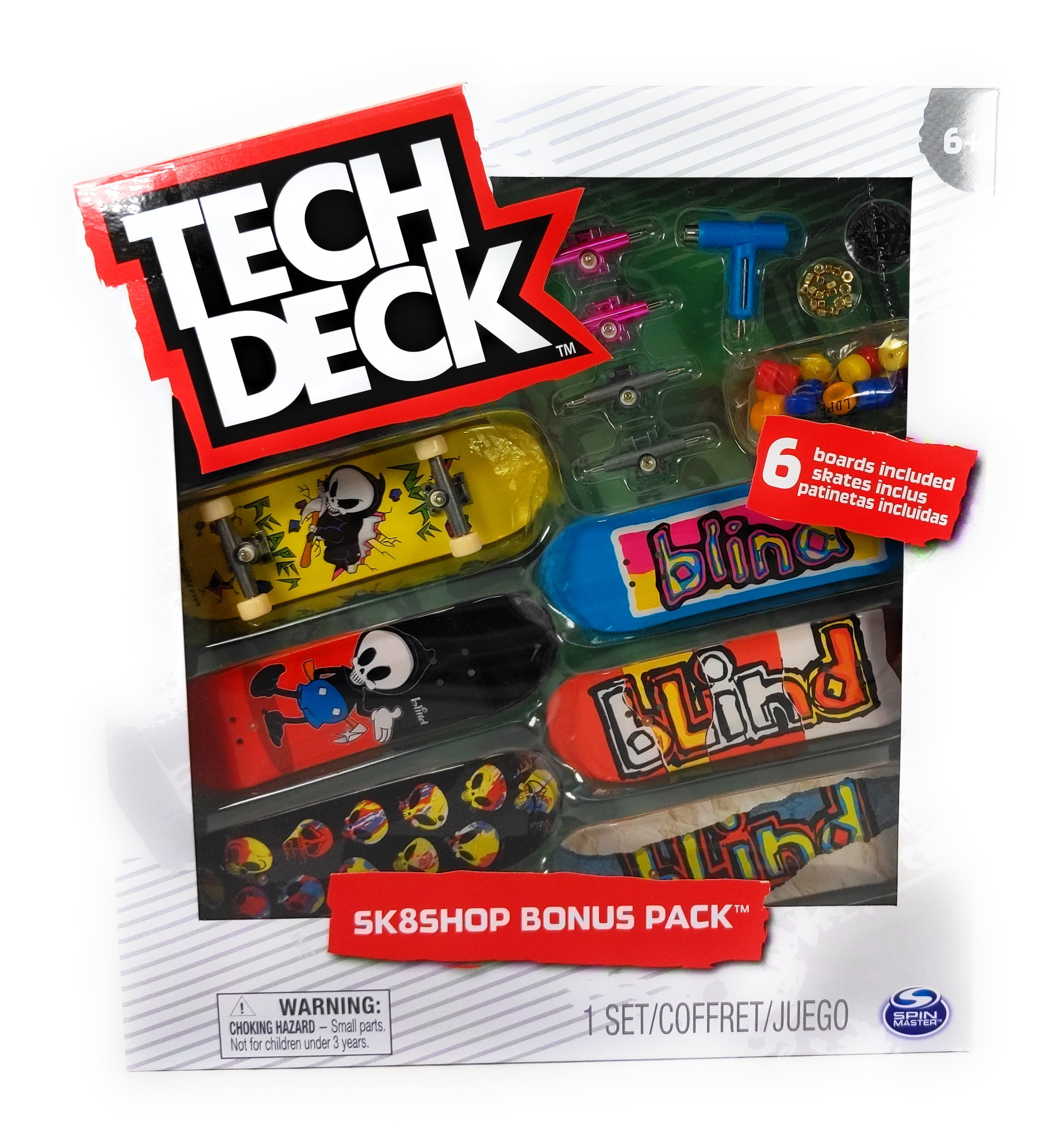 TECH DECK Sk8shop Bonus Pack Blind Skateboards Fingerboard Set Child ...
