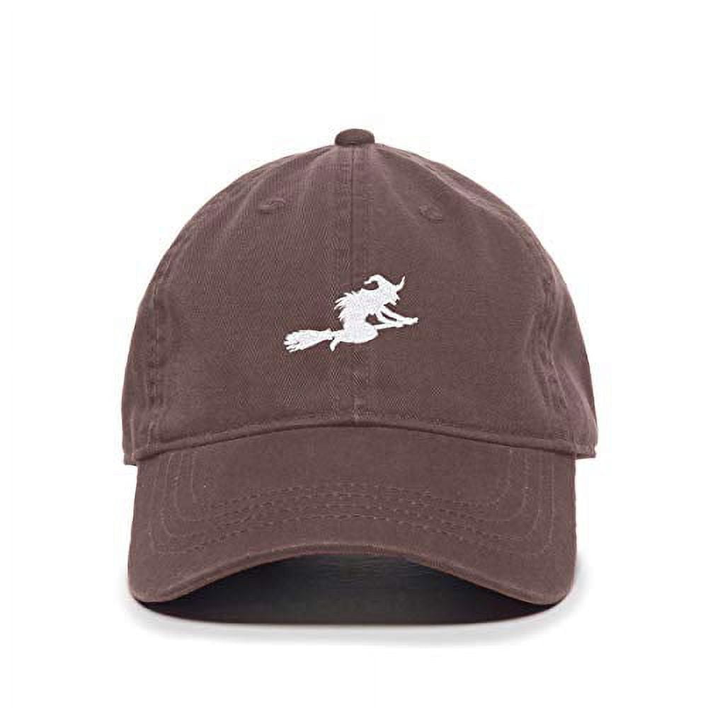 Tech Design Witch with Flying Broom Halloween Baseball Cap Embroidered ...