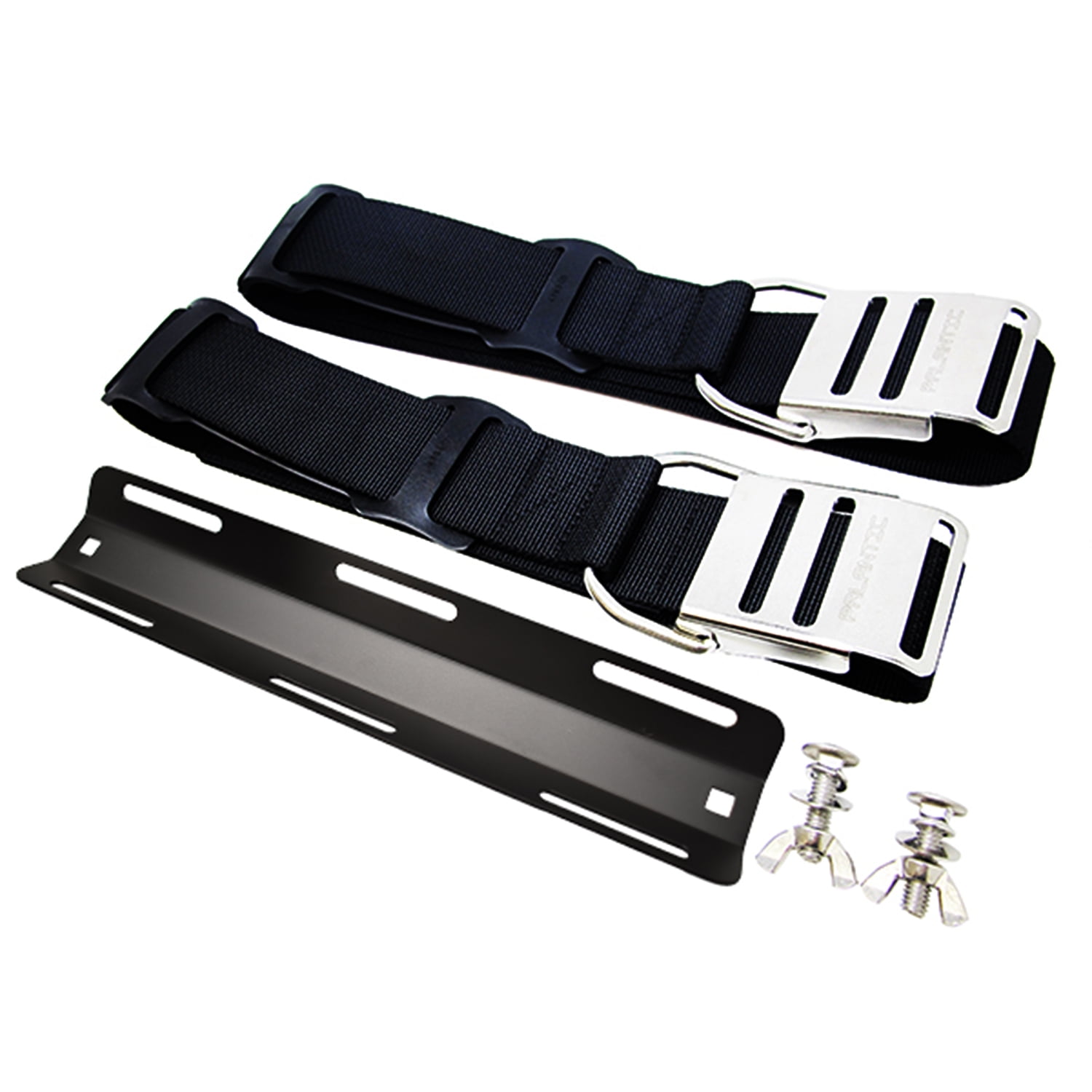 Tech Diving Backplate Tank Adapter with 2 Tank Straps System Set (Black ...