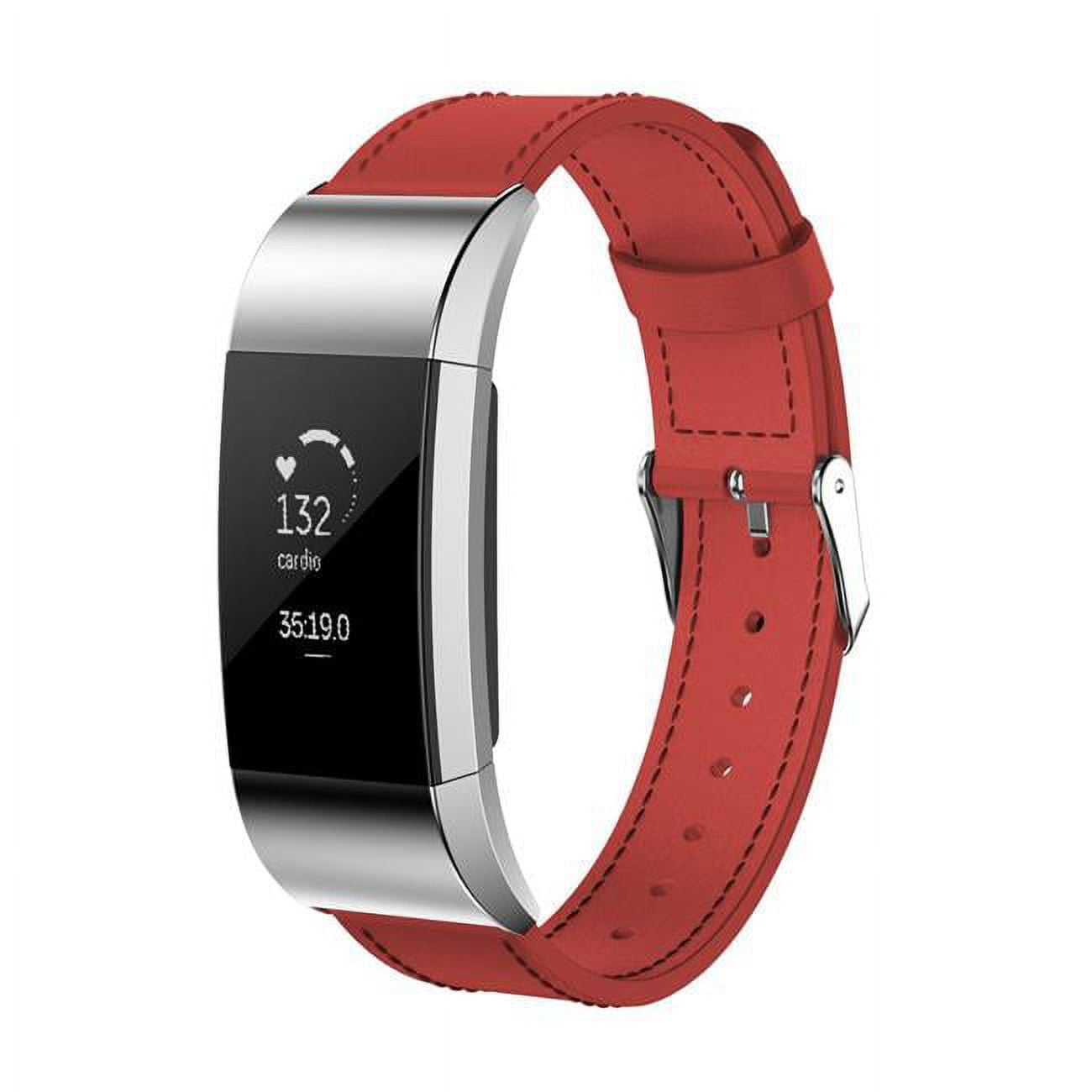 Tech Elements EW-FC2LRLG-RD Leather Band for Fitbit Charge 2 Red ...