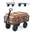Tech Heavy Duty Steel Garden Cart 1000LBS Capacity - Removable Mesh ...