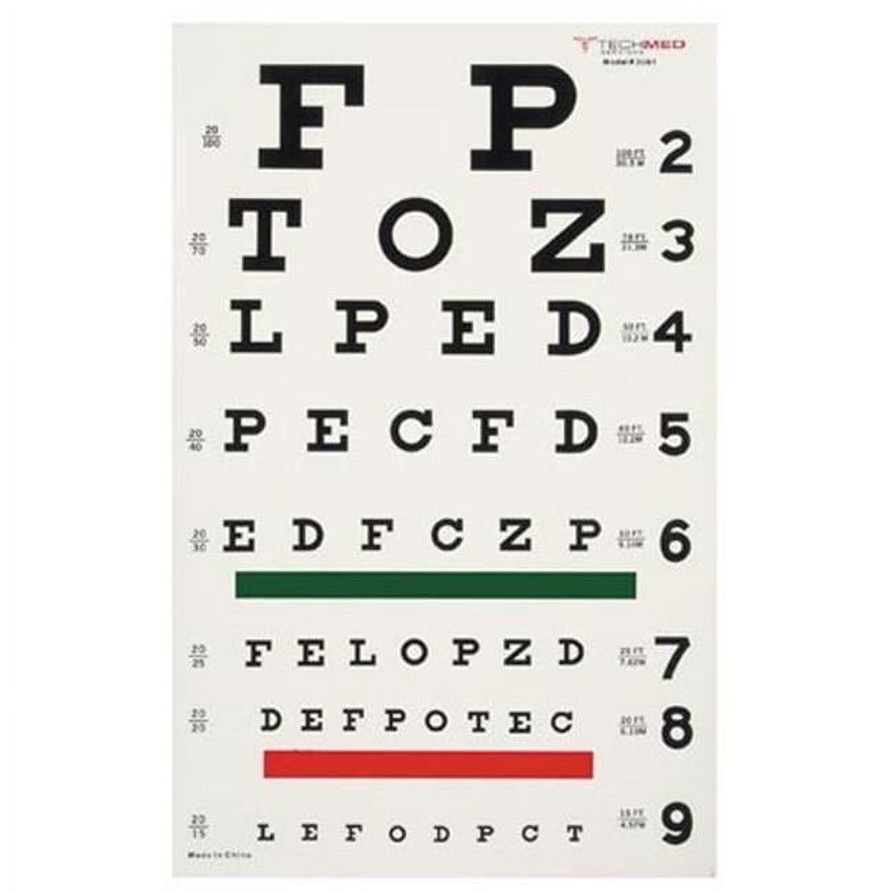Tech Med 3061 20 ft. Illuminated Snellen Eye Chart - Walmart.com