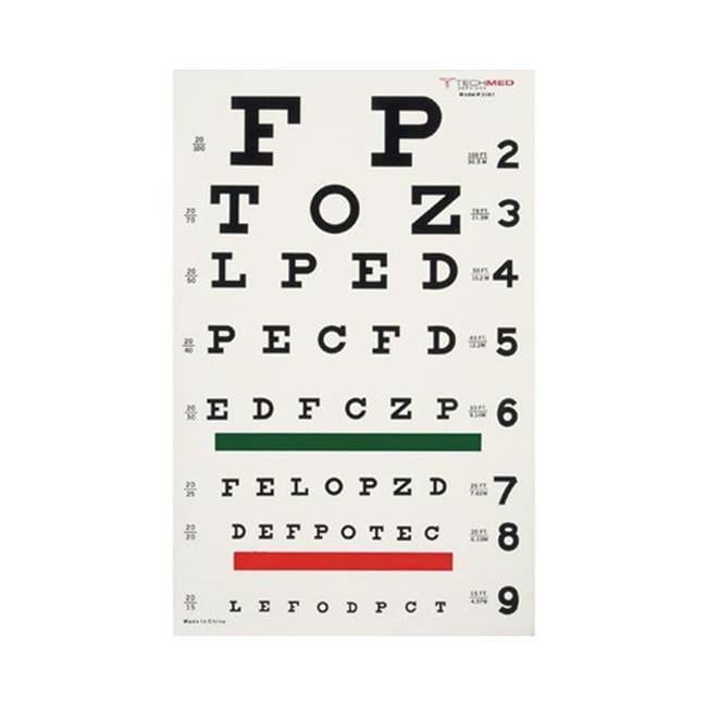 Tech Med Snellen Plastic Eye Test Chart - Walmart.com