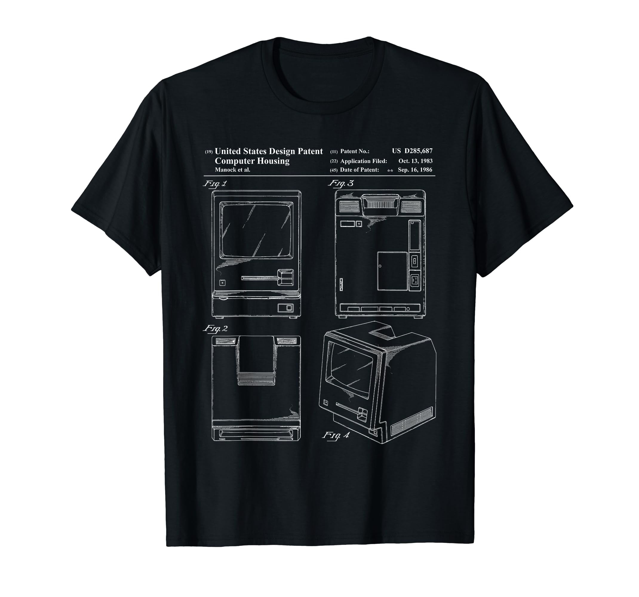 Tech Nerd Gift - Retro Personal Computer Patent Drawing T-Shirt ...