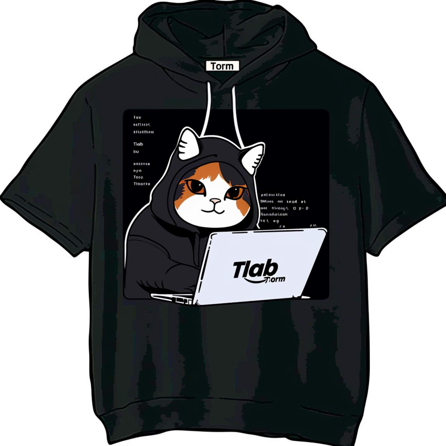 Tech Savvy Cat Coding in Style Vector Illustration T Shirt for Computer ...