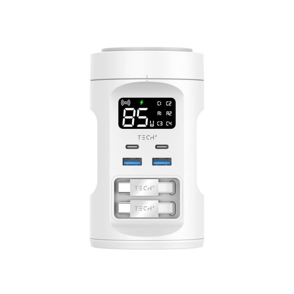 Tech Squared Power Tower with Qi2 Wireless Charging and Retractable ...