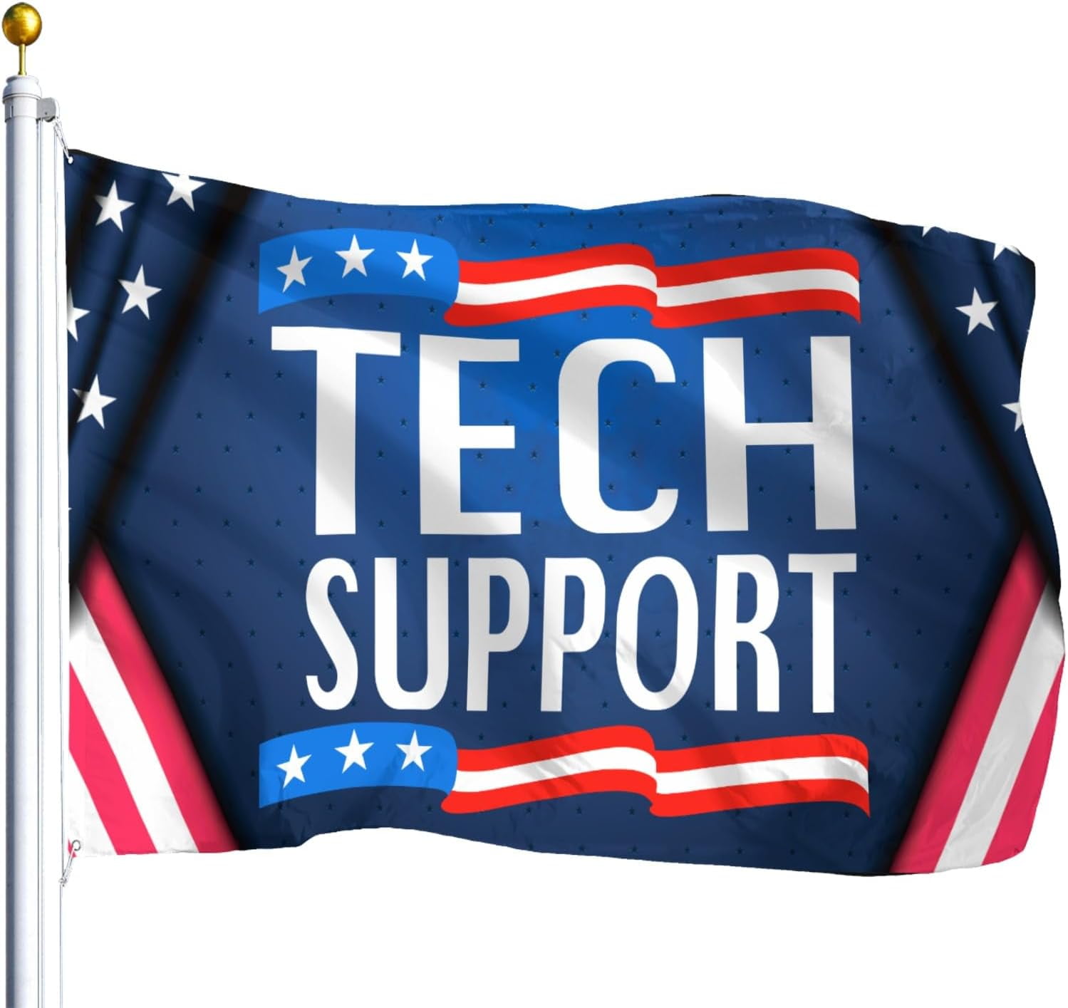 Tech Supports D.O.G.E. US Flag Flags 3x5 Outdoor Trippy Funny Flags ...