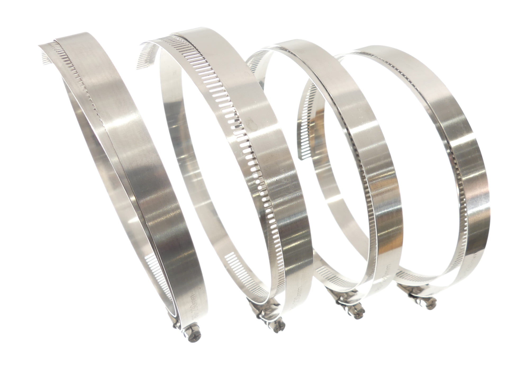 Tech Team Band-Style Clamps, 12”, 9/16” Wide, Phillips Screw, Stainless ...