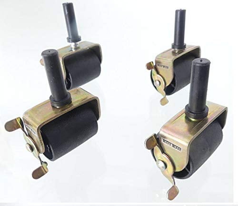 Tech Team Heavy Duty Locking Bed Casters with Wide Metal Attachable ...