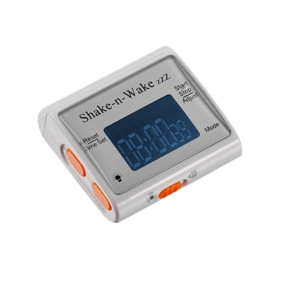 Tech Tools Shake-N-Wake Silent Vibrating Alarm Clock, White, Wristwatch ...