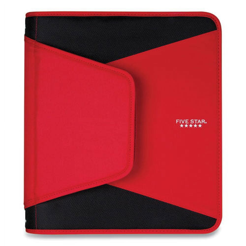 Tech Zipper Binder, 3 Rings, 1.5" Capacity, 11 X 8.5, Red/black Accents ...