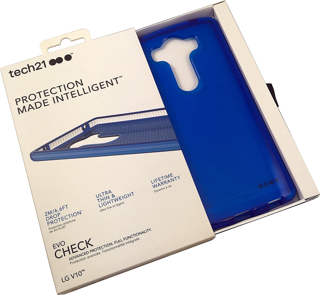 Tech21 Evo Check Series Flexible Slim Gel Case Cover for LG V10 - Blue ...