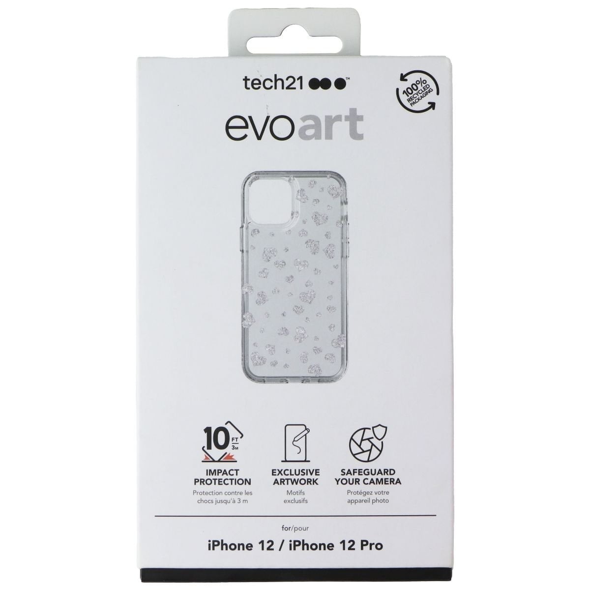 Tech21 EvoArt Phone Case for iPhone 12 / 12 Pro - Hearts / Clear ...