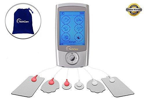 TechCare Pro TENS Unit 24 Modes Best Portable Massager Back Neck Stress ...