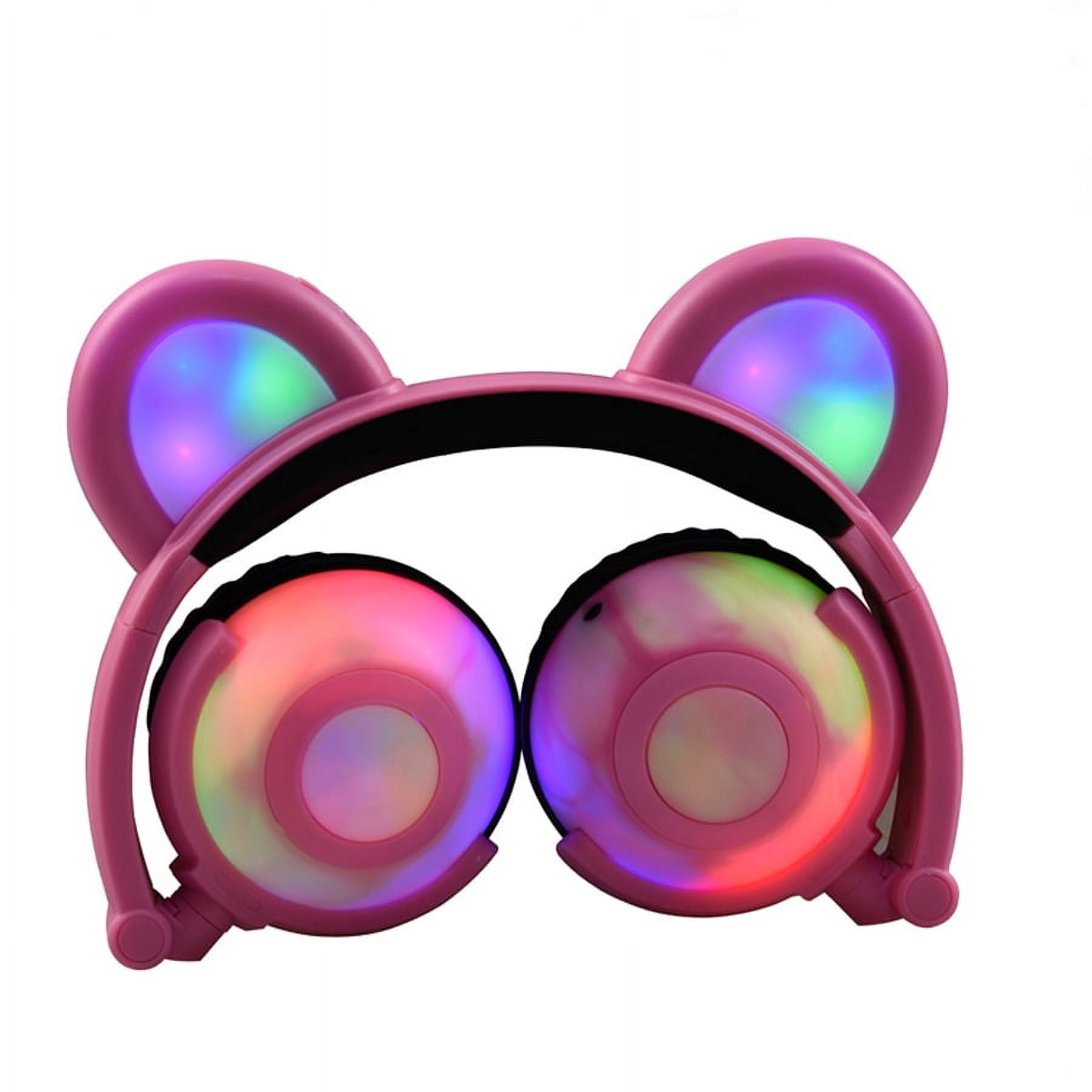 TechComm K9 Portable Panda Ear Glowing and Blinking LED Headphones ...