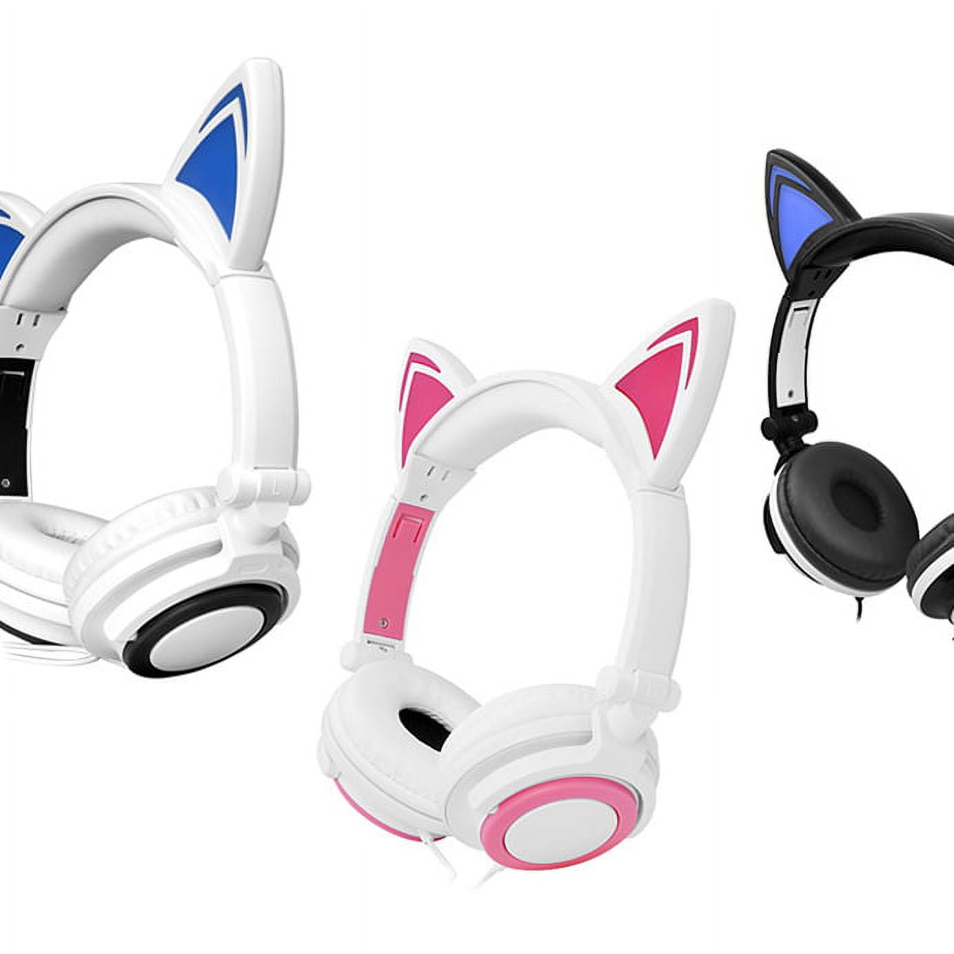 TechComm K9 Portable Panda Ear Glowing and Blinking LED Headphones ...