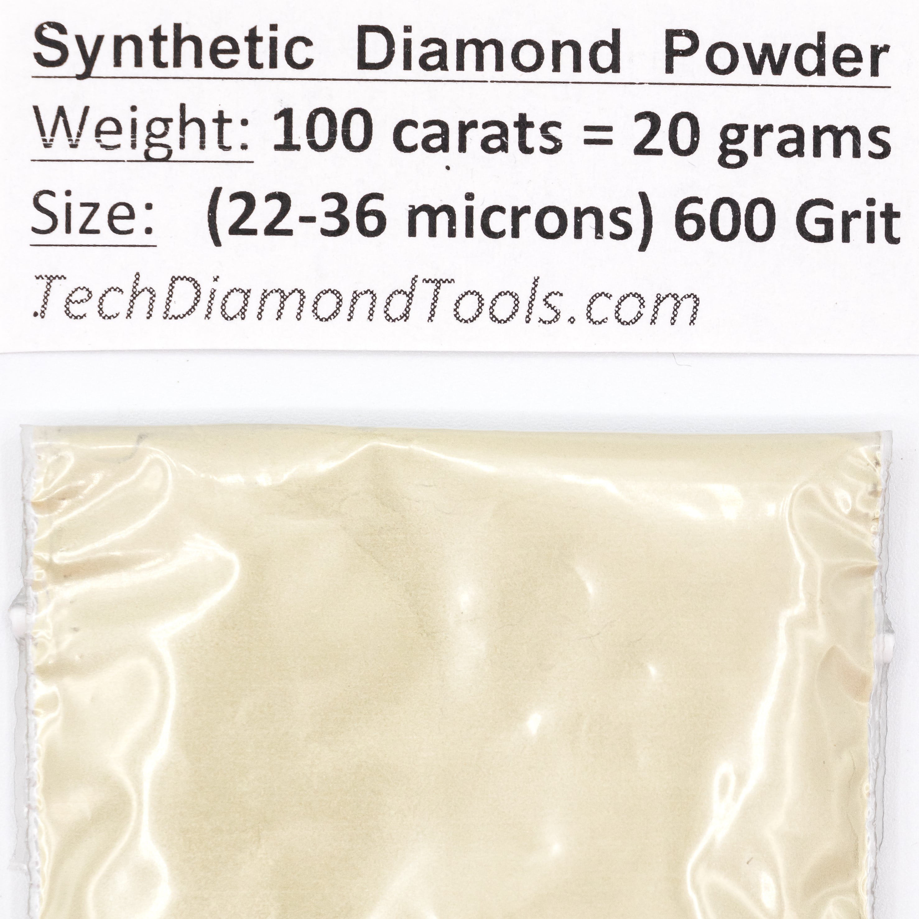 TechDiamondTools Diamond Powder 600 Grit 22-36 Microns, 100 Carat = 20 ...