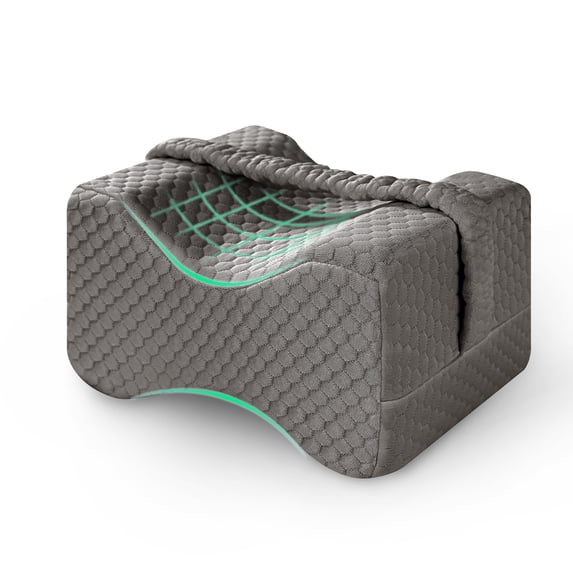 TechForma Knee Pillow, Memory Foam Leg Positioner Wedge Pillow, Leg ...