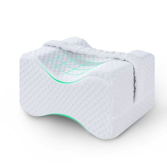 TechForma Knee Pillow, Memory Foam Leg Positioner Wedge Pillow, Leg ...