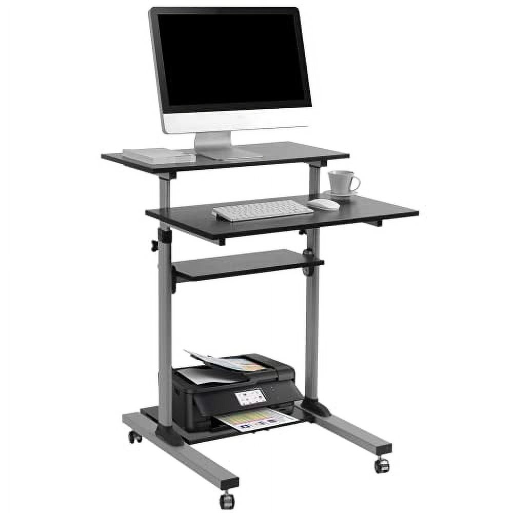 TechOrbits Rolling Desk for Laptop - Standing or Sitting Mobile ...