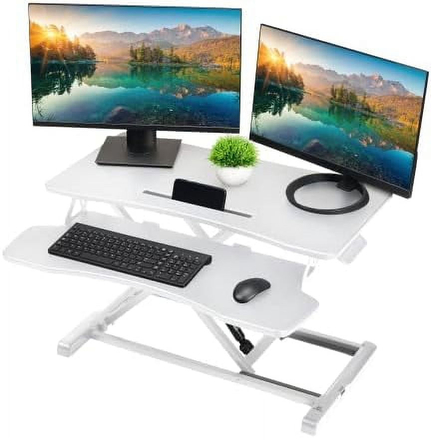 TechOrbits Standing Desk Converter - 32 Inch Adjustable Sit to Stand Up ...