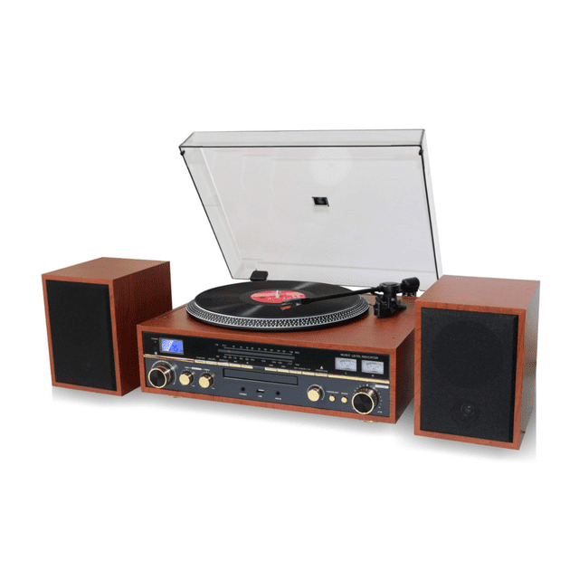 TechPlay Commander W, 3-Speed Turntable, CD, Amplifier, Bluetooth, USB ...