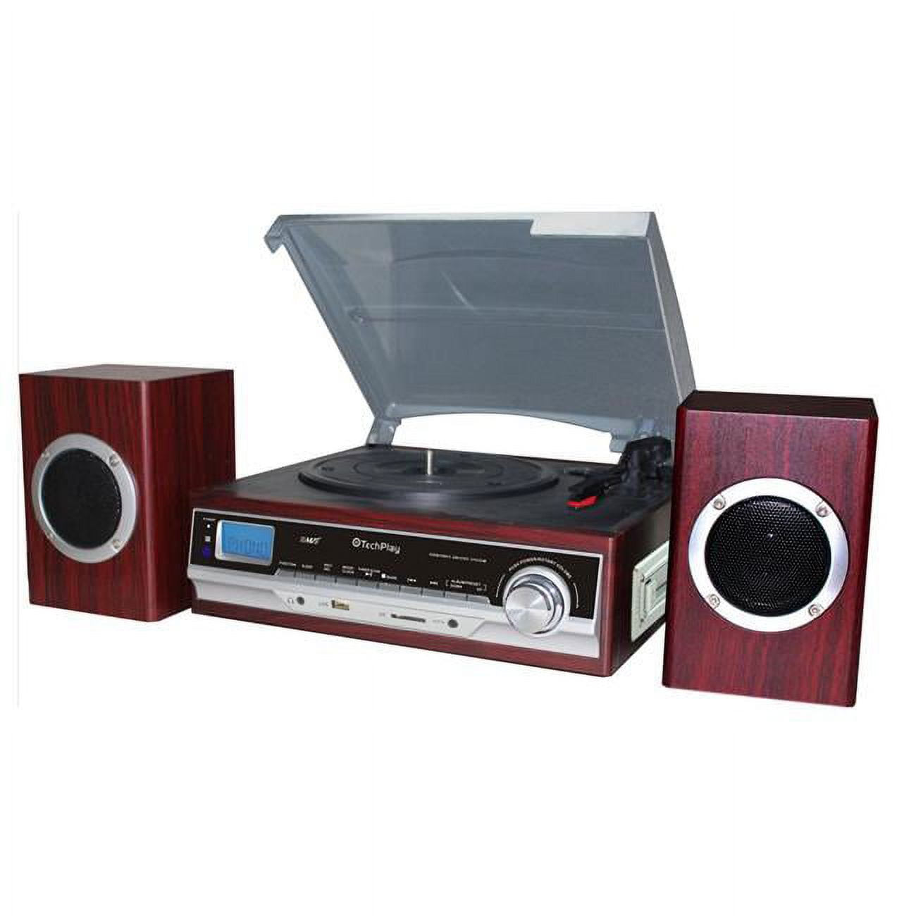 TechPlay ODC174 3 Speed Turntable with MP3 Cassette Player, AM & FM ...