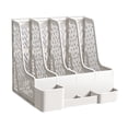 TechToyHub 4 Tier Plastic Desk File Organizer with Detachable Pen ...