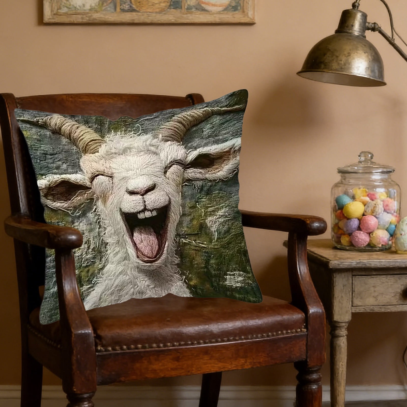 TechToyHub The Witch's Black Phillip Goat Embroidered Pillow, Gothic ...