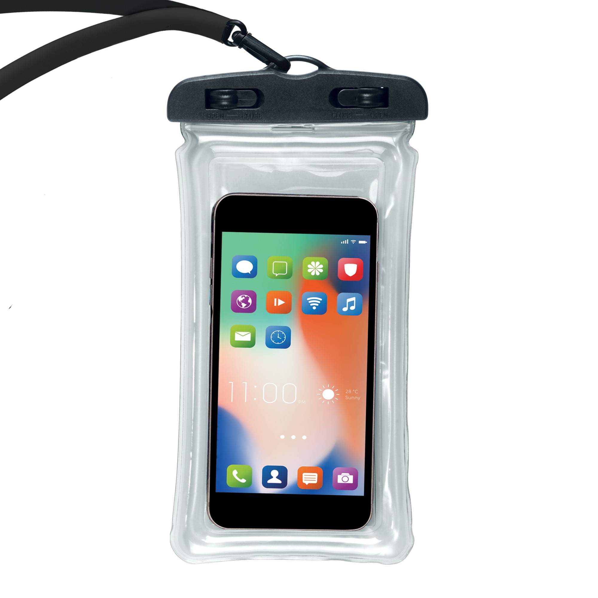 TechUp Waterproof Cell Phone Case, IPX8 Rated Black, Perfect for Swimming and Snorkeling ...