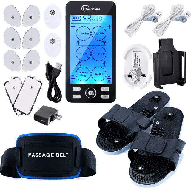 Techcare Tens Unit Muscle Stimulator Full Body Pain Relief Massager 24 ...