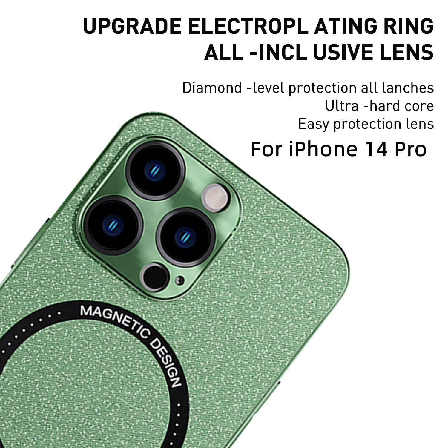 Techcircle Case for iPhone 14 Pro 2022 Release, Plating Leather Texture ...