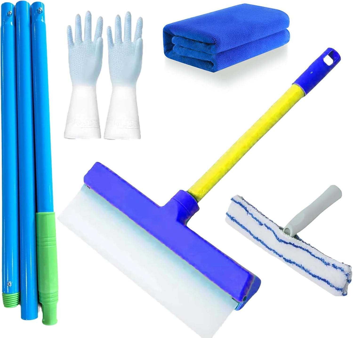 Techeaks Recyclable Silicone Window Squeegee Kit - with 50 in Extension ...