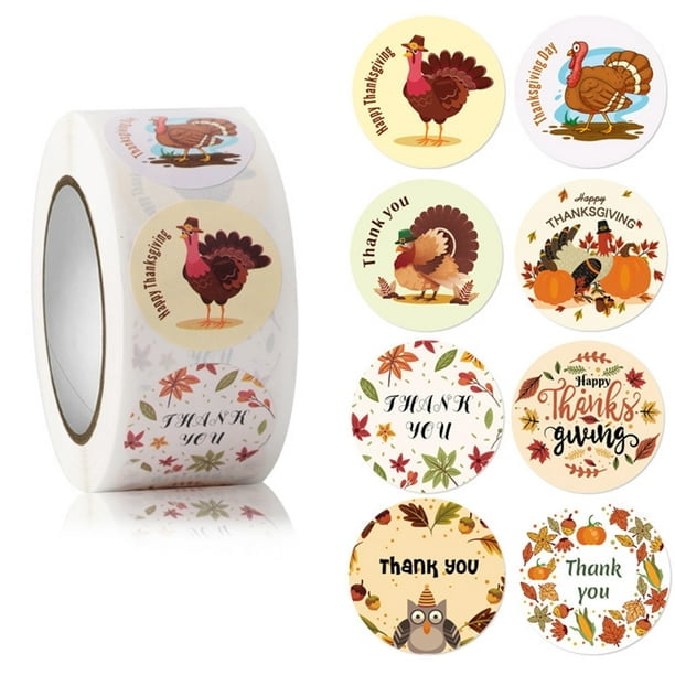 Techinal 500pcs Happy Thanksgiving Day Stickers Funny Grateful Design ...