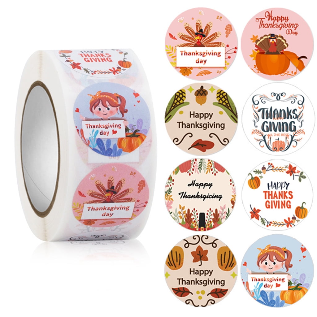 Techinal 500pcs Happy Thanksgiving Day Stickers Funny Grateful Design ...