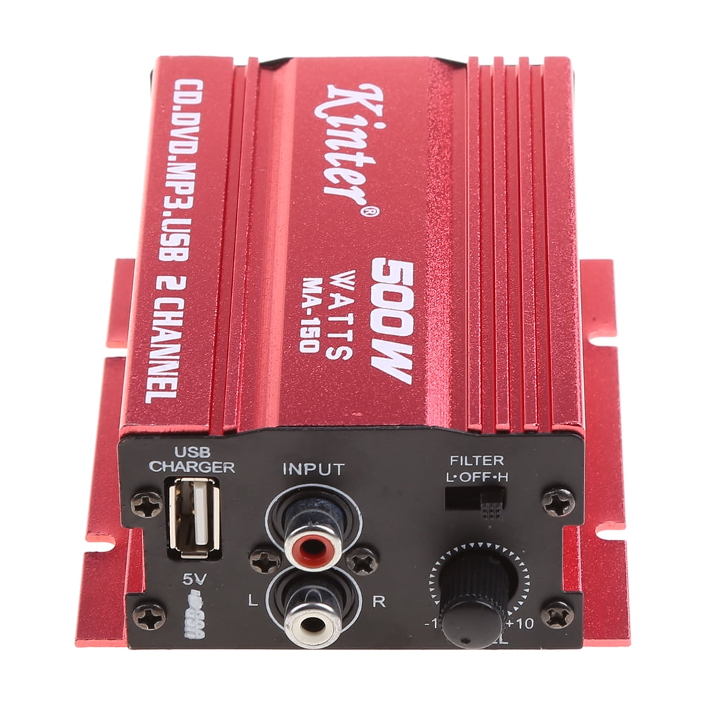 Techinal Mini Hi-Fi 500W 2 Channel Stereo Audio Amplifier For Car Auto ...