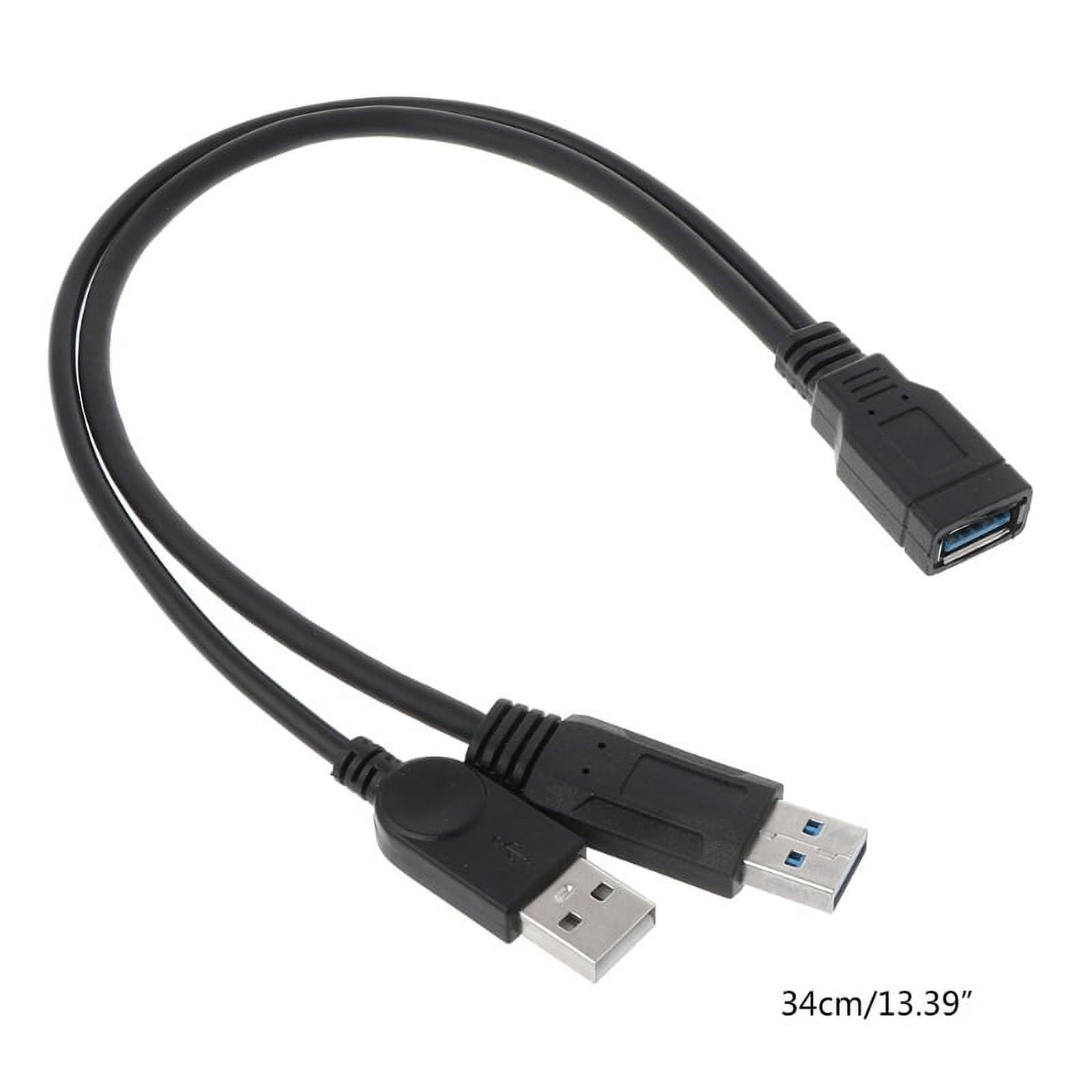 Techinal USB 2.0 A Male to USB Female 2 Double Dual Power Supply USB ...