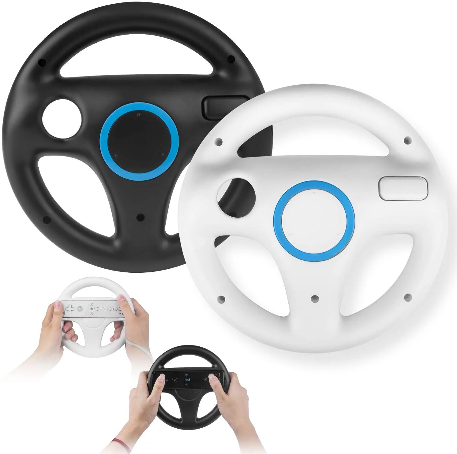 Techken 2Pck Mario Kart Steering Wheel Controller for Nintendo Wii ...