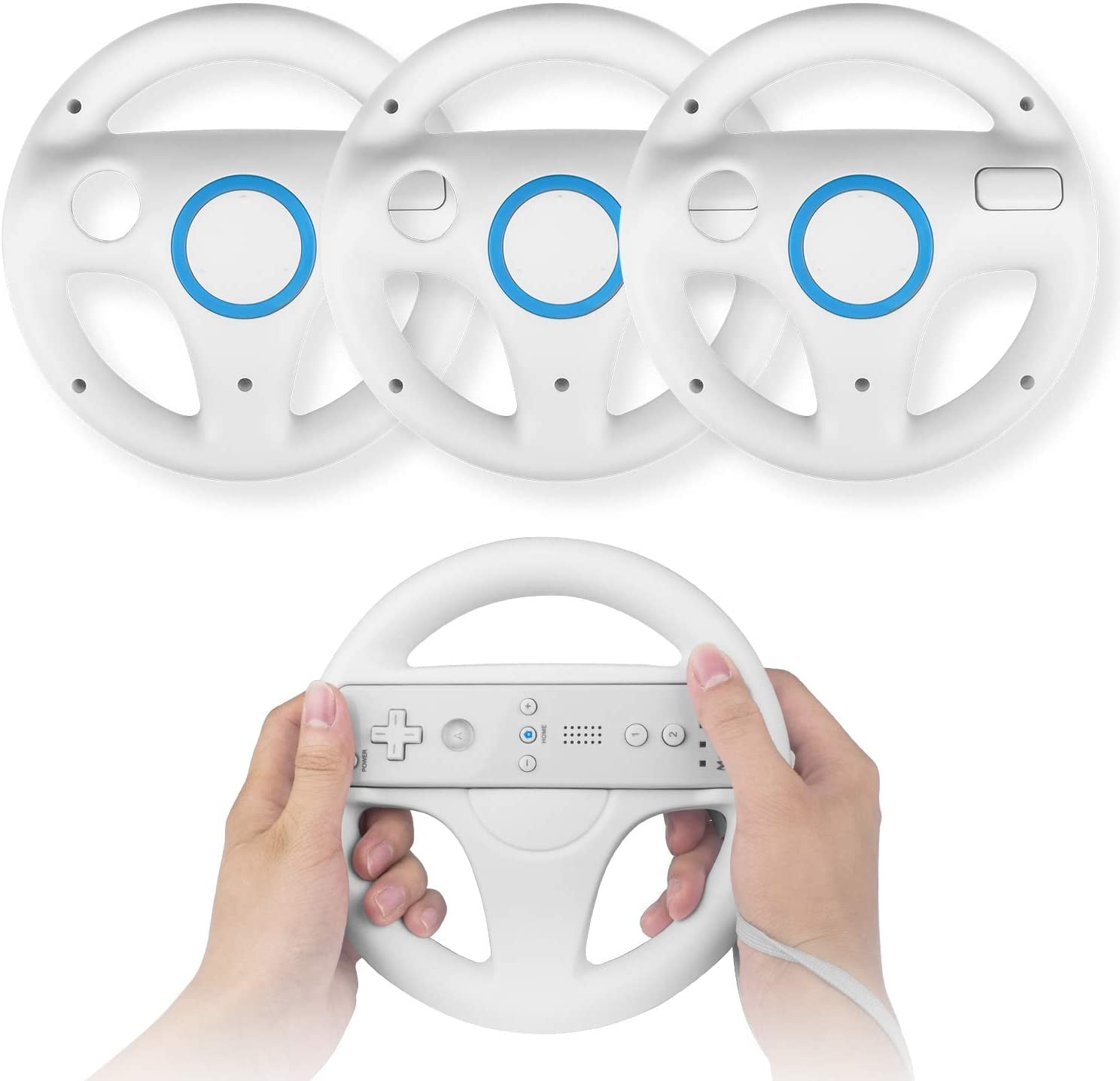 Techken 2Pack Driving Steering Wheel for Nintendo Wii, Compatible with ...