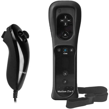 TekDeals Black Wireless Remote Wiimote & Nunchuck Controller Combo Set ...