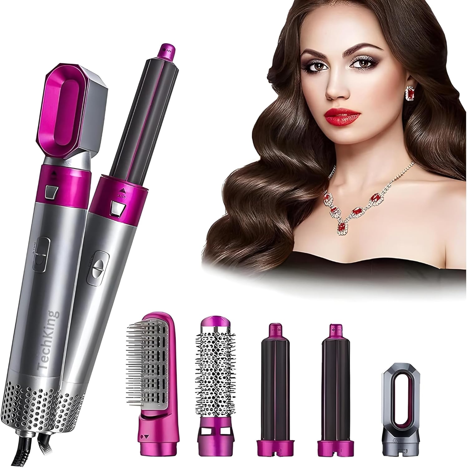 Techking Ultimate 5in1 Hot Air Hair Styler Styling Tool for Curling ...