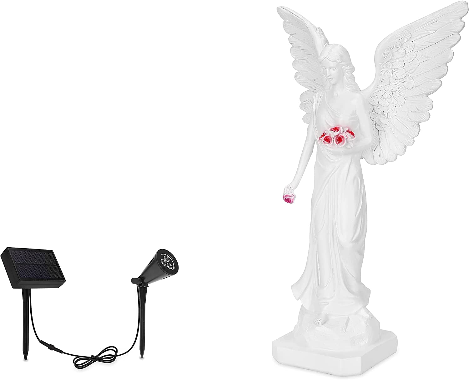 Techko Angel with Open Wings Statue with Solar Spotlight - Walmart.com